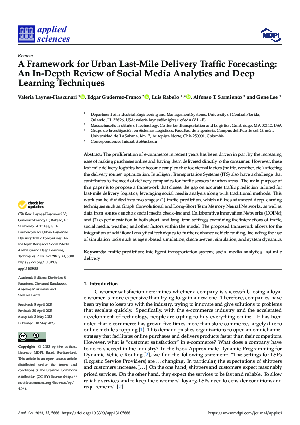 Pdf A Framework For Urban Last Mile Delivery Traffic Forecasting An In Depth Review Of Social