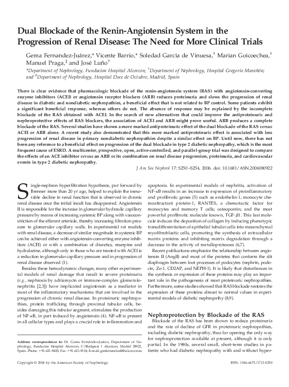 (PDF) Dual Blockade of the Renin-Angiotensin System in the Progression ...