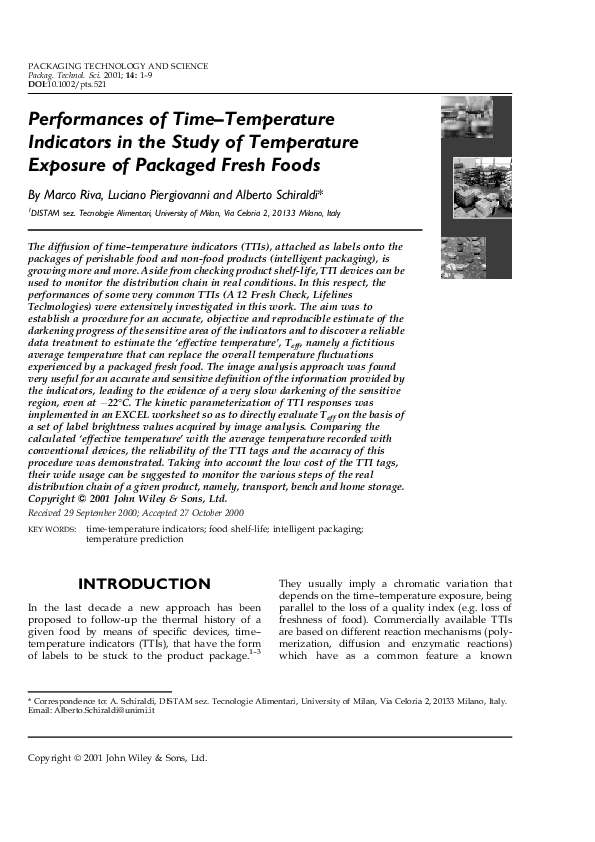 (PDF) Performances of time-temperature indicators in the study of ...