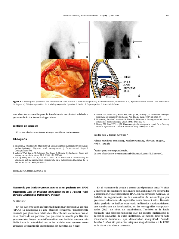 (PDF) Neumonía por Dialister pneumosintes en un paciente con EPOC