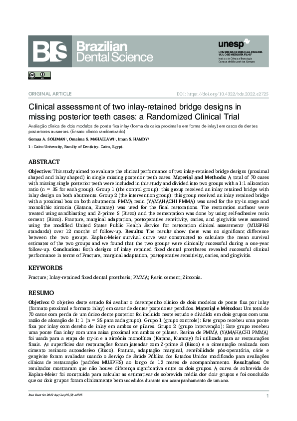 (PDF) Clinical assessment of two inlay-retained bridge designs in ...