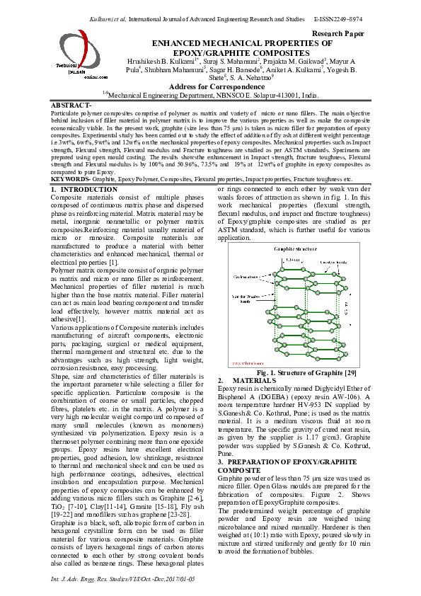 (PDF) Enhanced Mechanical Properties of Epoxy / Graphite Composites