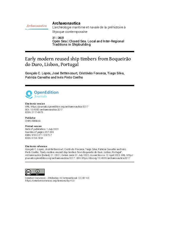 (PDF) Early modern reused ship timbers from Boqueirão do Duro, Lisbon ...