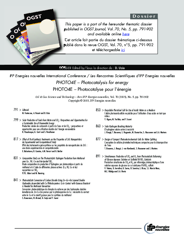 (PDF) Solar Production of Fuels from Water and CO2
