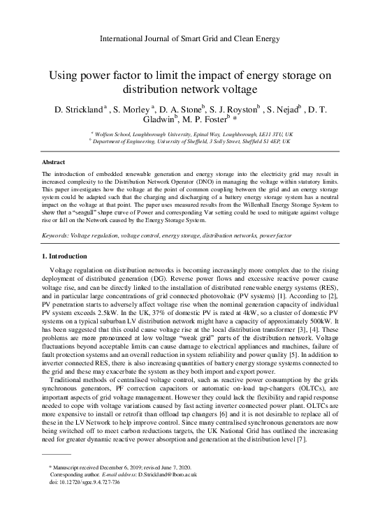(PDF) Using power factor to limit the impact of energy storage on ...