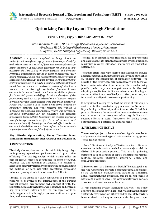 (PDF) Optimizing Facility Layout Through Simulation