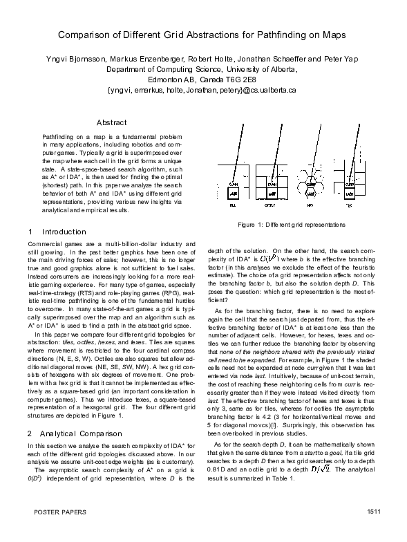 (PDF) Comparison of different grid abstractions for pathfinding on maps