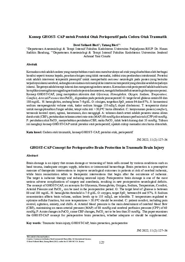 (PDF) Konsep GHOST- CAP untuk Proteksi Otak Perioperatif pada Cedera ...