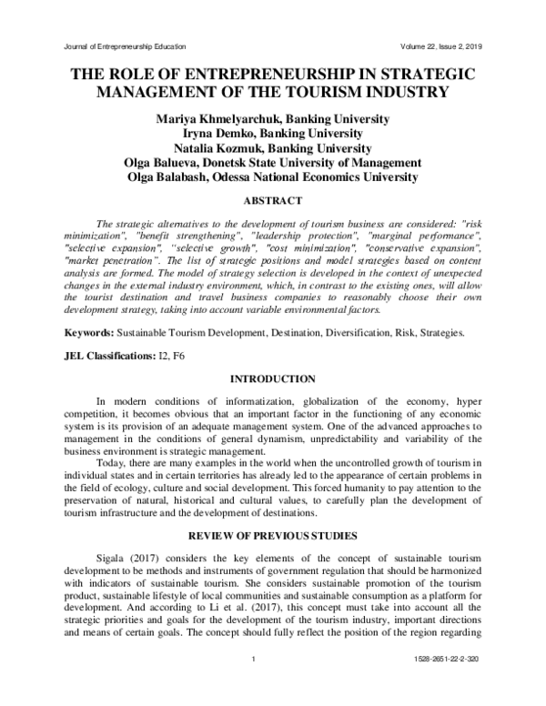 (PDF) The Role of Entrepreneurship in Strategic Management of the ...