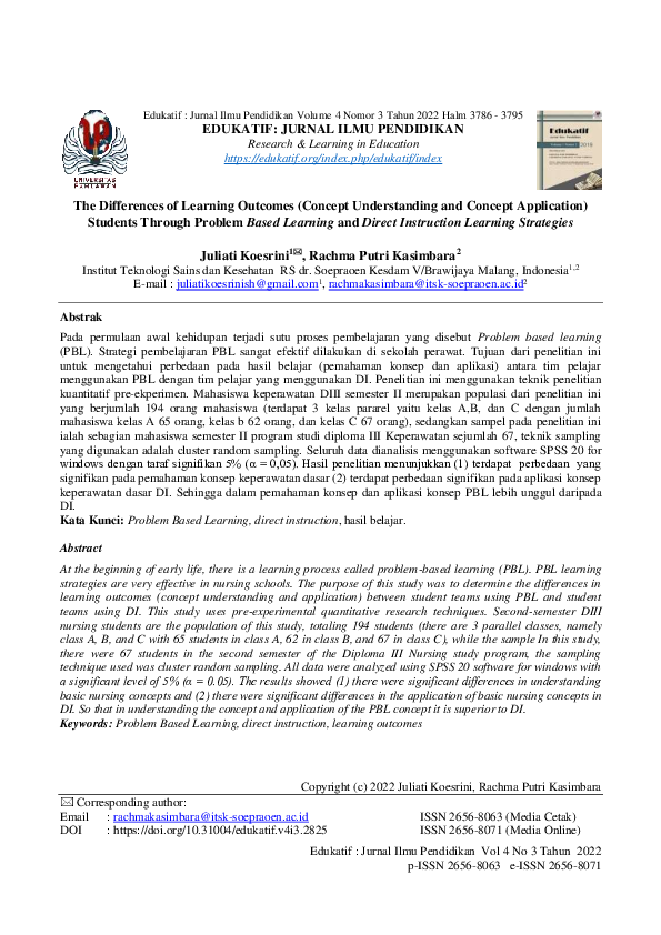 (PDF) The Differences of Learning Outcomes (Concept Understanding and ...