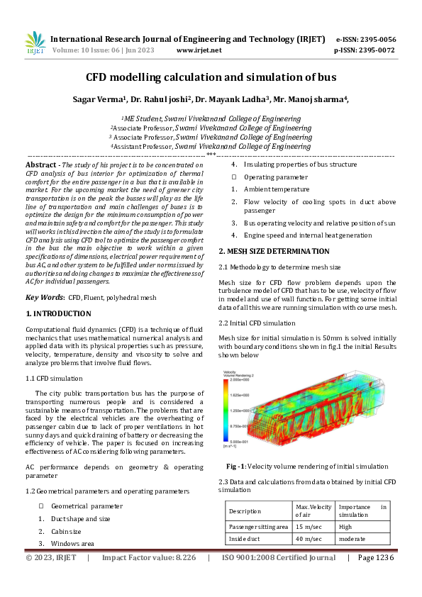 (PDF) CFD modelling calculation and simulation of bus