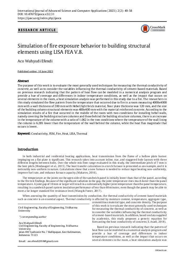 (PDF) Fire Exposure Simulation in Building Structures using LISA FEA