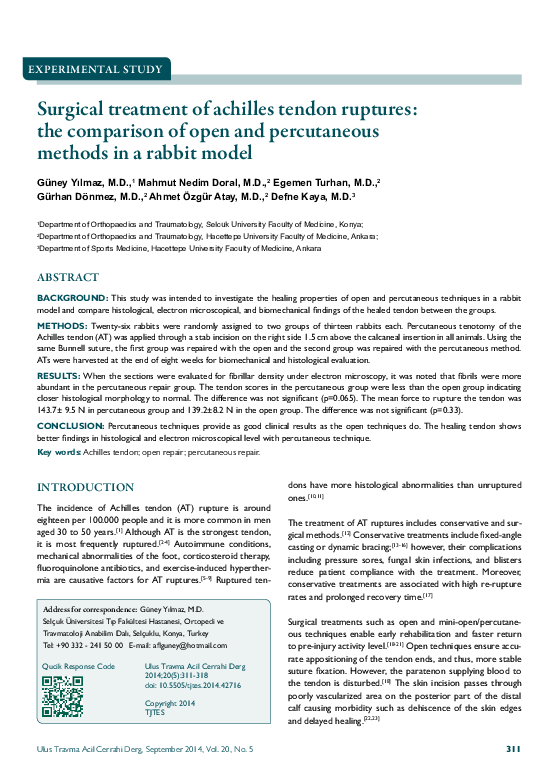 (PDF) Surgical treatment of Achilles tendon rupture