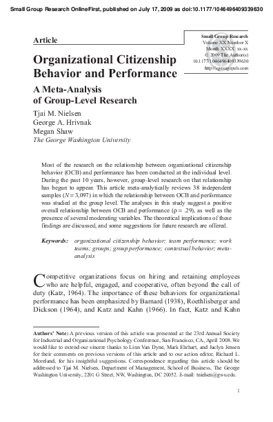 (PDF) Organizational citizenship behavior and performance evaluations: Exploring the impact of ...