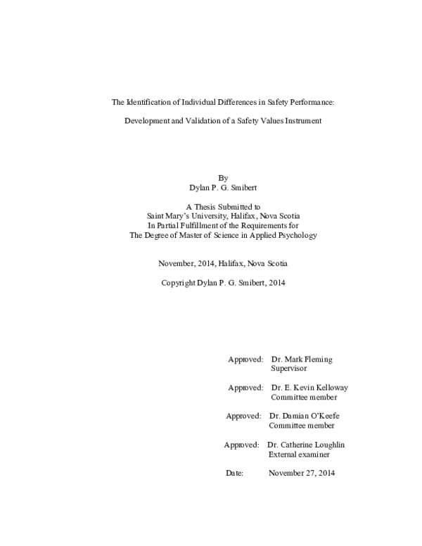 (PDF) The identification of individual differences in safety ...