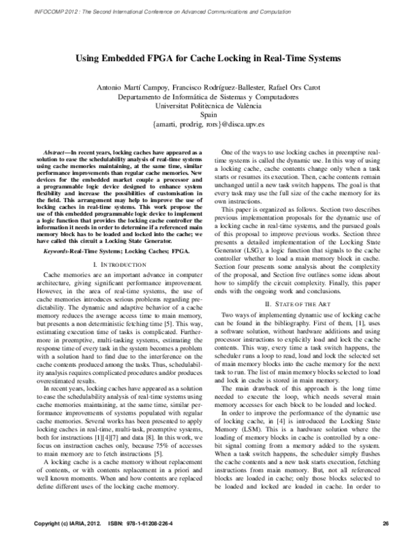 (PDF) Using Embedded FPGA for Cache Locking in Real-Time Systems | Francisco Rodríguez-Ballester ...