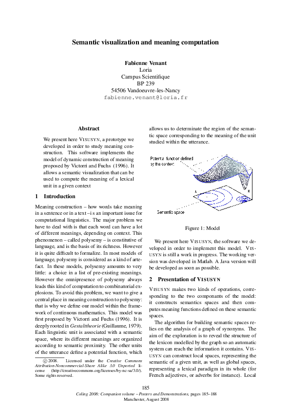 (PDF) Semantic visualization and meaning computation