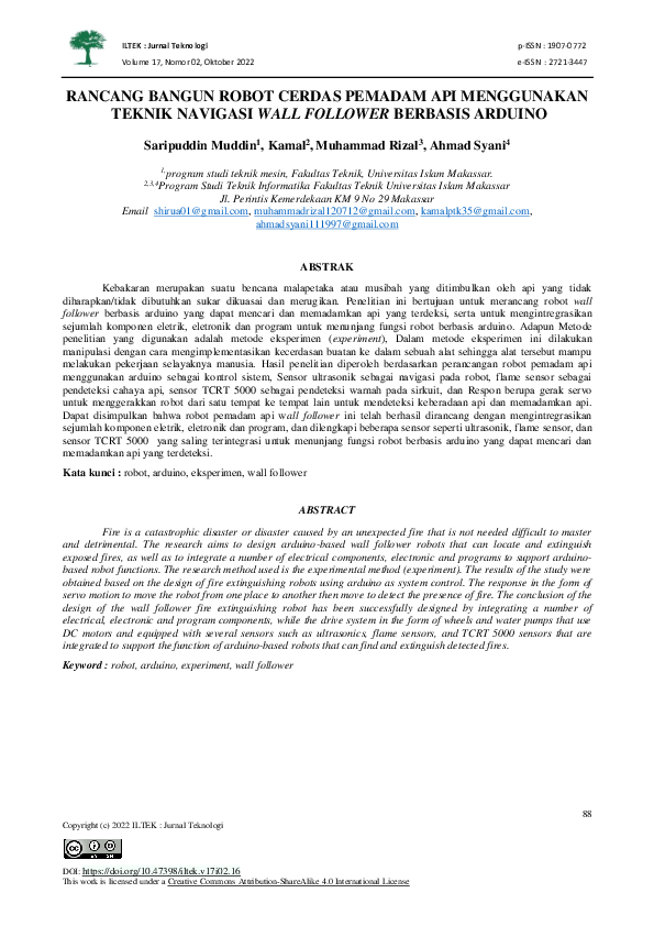 (PDF) Rancang Bangun Robot Cerdas Pemadam Api Menggunakan Teknik ...