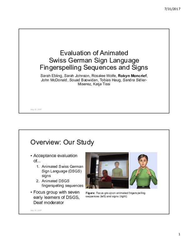 (PDF) Evaluation of Animated Swiss German Sign Language Fingerspelling ...