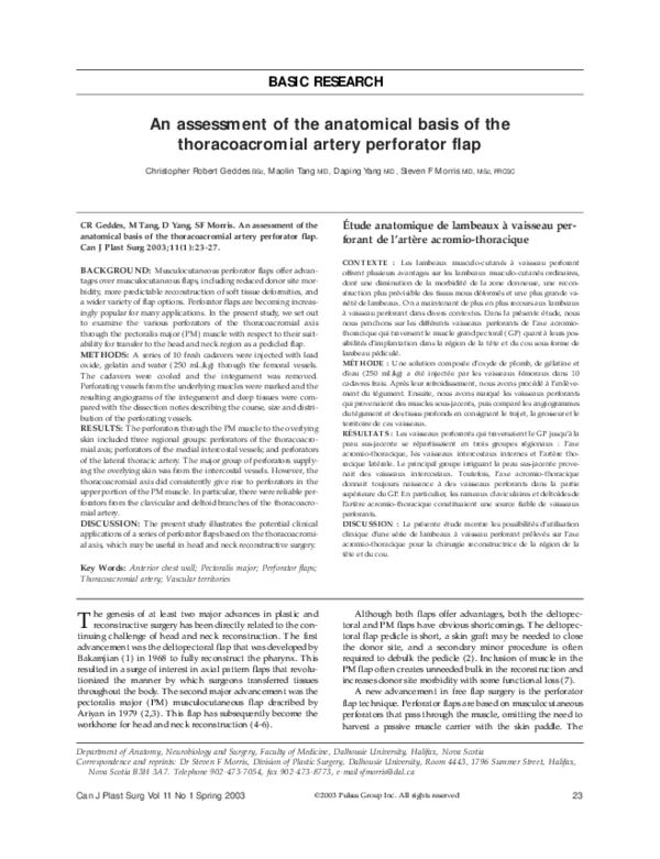 (PDF) An assessment of the anatomical basis of the thoracoacromial ...