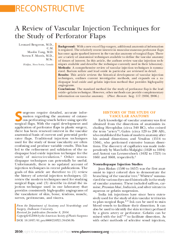 (PDF) A Review of Vascular Injection Techniques for the Study of ...
