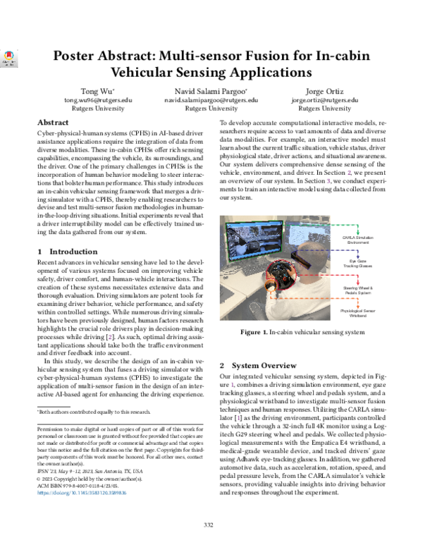 (PDF) Poster Abstract: Multi-sensor Fusion for In-cabin Vehicular ...