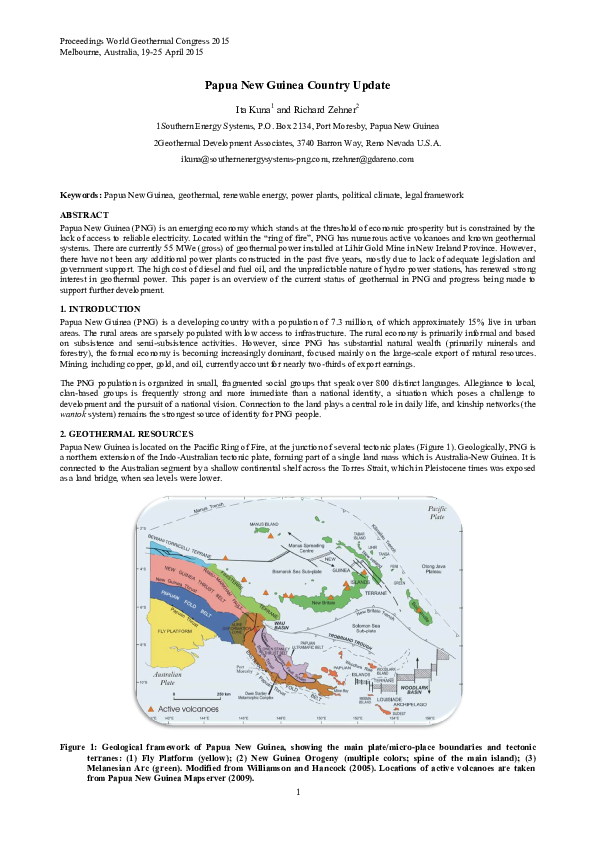 (PDF) Papua New Guinea Country Update