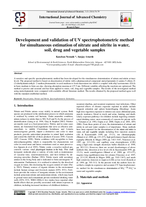 Pdf Development And Validation Of Uv Spectrophotometric Method For Simultaneous Estimation Of