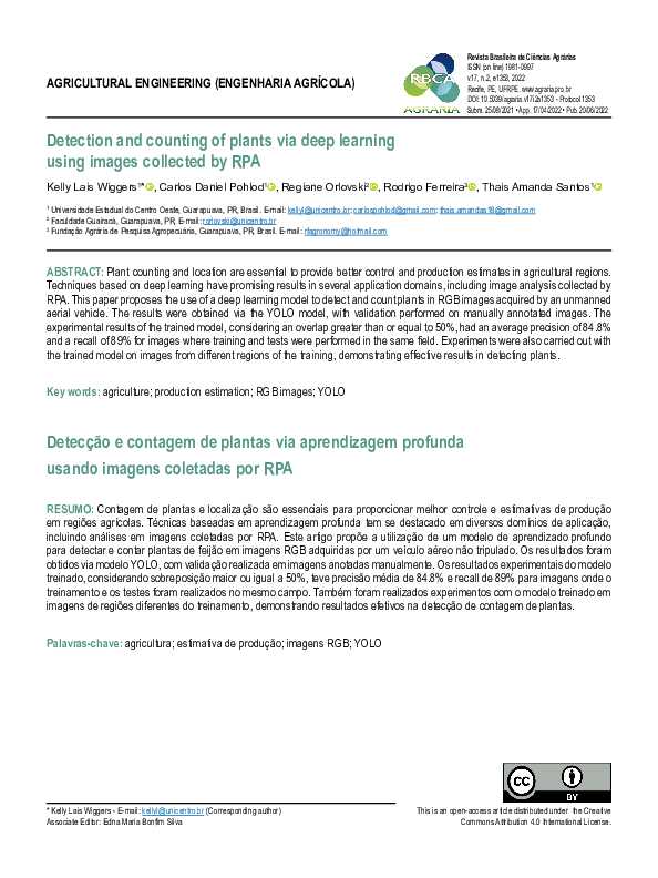 (PDF) Detection and counting of plants via deep learning using images ...