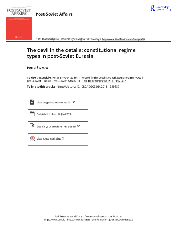 (PDF) The devil in the details: constitutional regime types in post ...