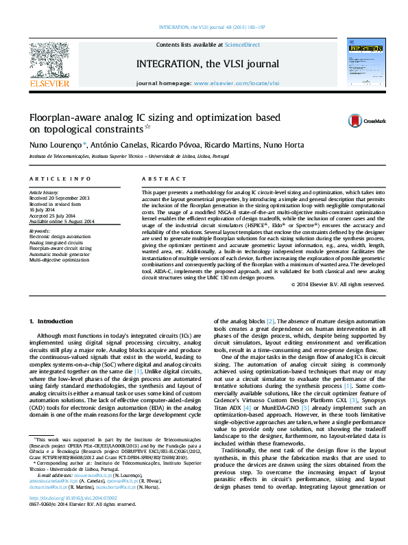 (PDF) Floorplan-aware analog IC sizing and optimization based on topological constraints