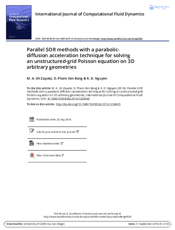(PDF) Parallel SOR methods with a parabolic-diffusion acceleration technique for solving an ...