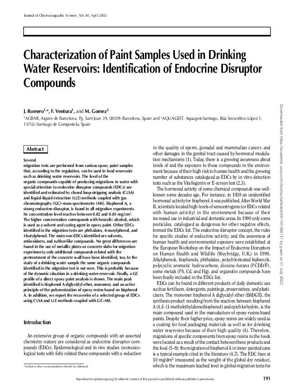 (PDF) Characterization of Paint Samples Used in Drinking Water ...
