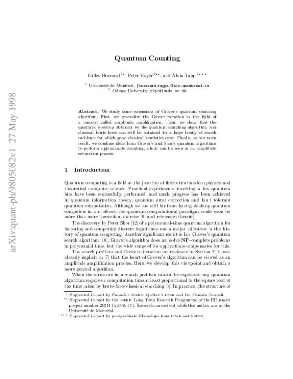 (PDF) Quantum counting