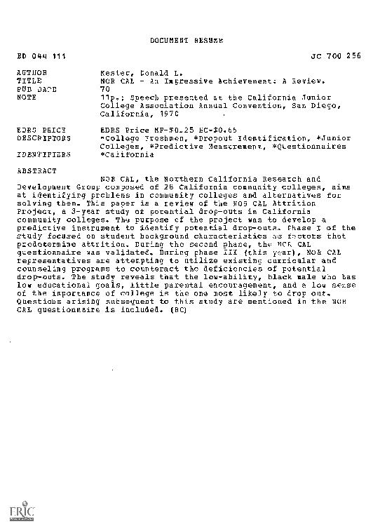 (PDF) NOR CAL - An Impressive Achievement: A Review