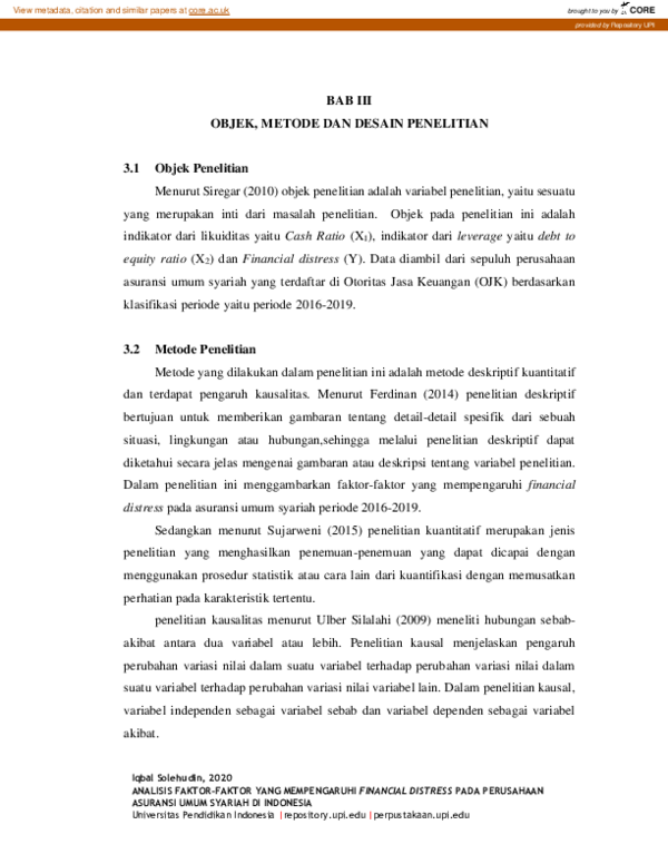 (PDF) Analisis Faktor-Faktor Yang Mempengaruhi Financial Distress Pada Perusahaan Asuransi Umum ...