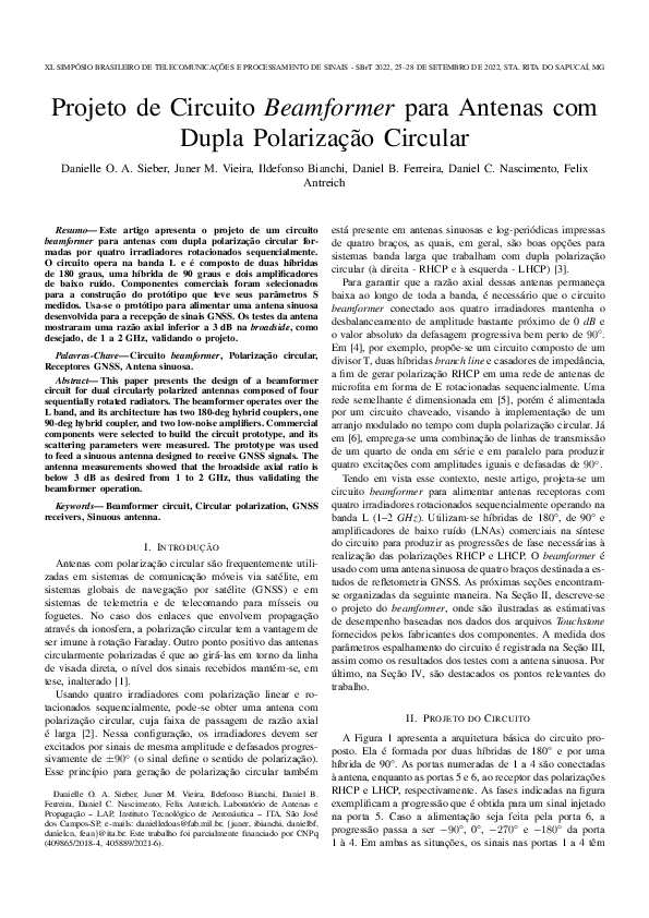 (PDF) Projeto de Circuito Beamformer para Antenas com Dupla Polarização ...