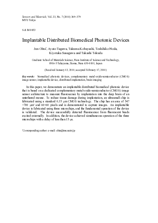 (PDF) Implantable Distributed Biomedical Photonic Devices