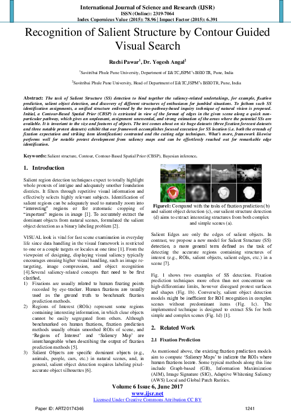 Recognition of Salient Structure by Contour Guided Visual Search