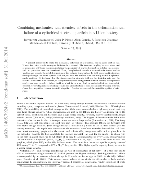 (PDF) Combining mechanical and chemical effects in the deformation and ...