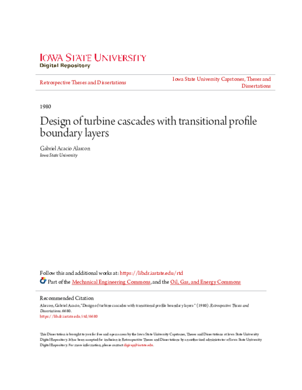 (PDF) Design of turbine cascades with transitional profile boundary layers