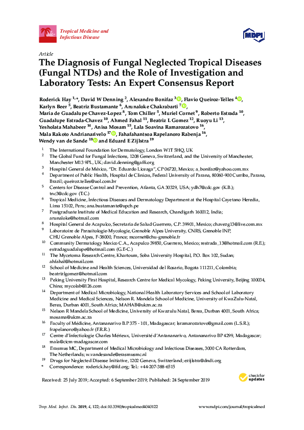 (PDF) The Diagnosis of Fungal Neglected Tropical Diseases (Fungal NTDs ...
