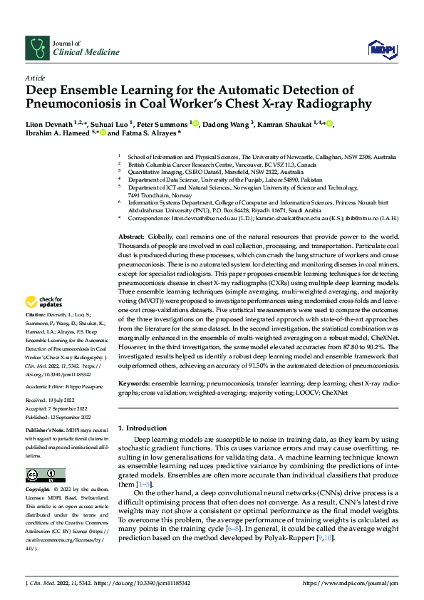 Pdf Deep Ensemble Learning For The Automatic Detection Of Pneumoconiosis In Coal Workers
