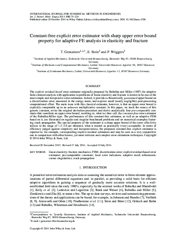 Pdf Constant Free Explicit Error Estimator With Sharp Upper Error Bound Property For Adaptive