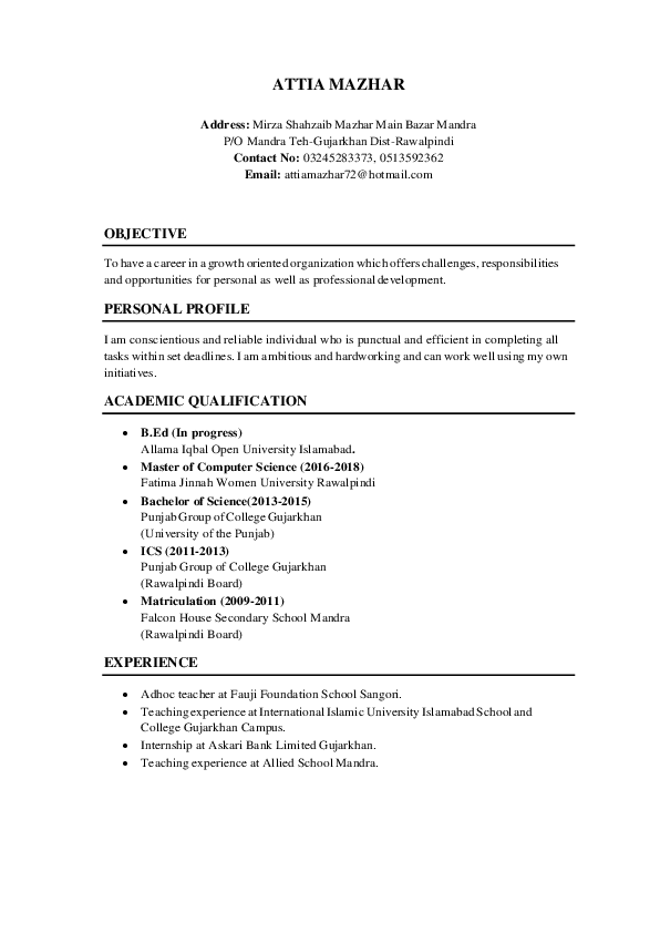 (PDF) Attia cv | Attia Mazhar - Academia.edu