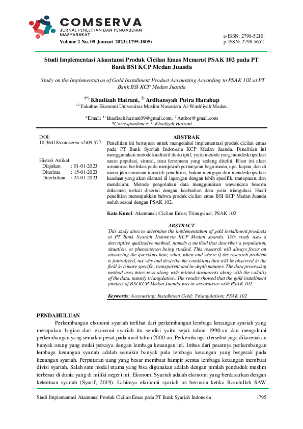 (PDF) Studi Implementasi Akuntansi Produk Cicilan Emas Menurut PSAK 102 ...