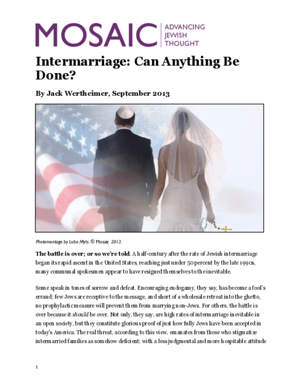 (PDF) Intermarriage: Can Anything Be Done?