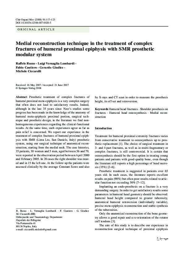 (PDF) Medial reconstruction technique in the treatment of complex ...