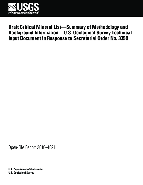 (PDF) Draft critical mineral list—Summary of methodology and background information—U.S ...