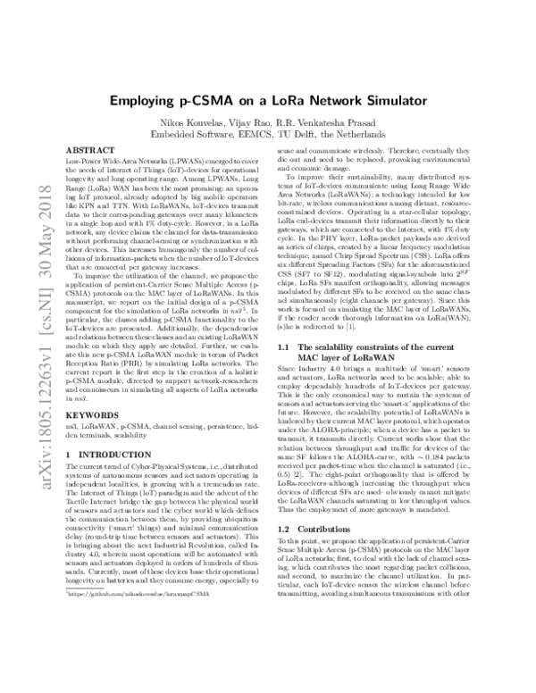 Employing p-CSMA on a LoRa Network Simulator